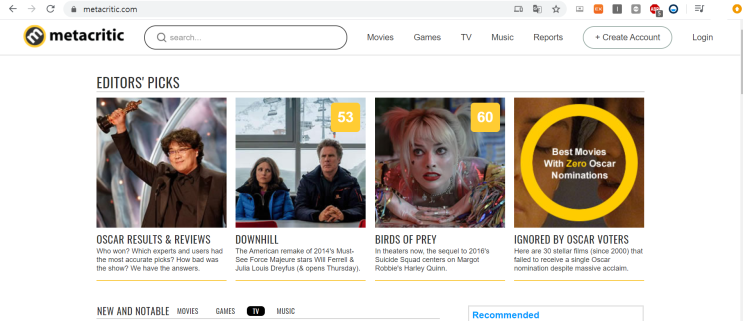 56. 영화 정보를 다루는 해외 사이트 : metacritic : 네이버 블로그