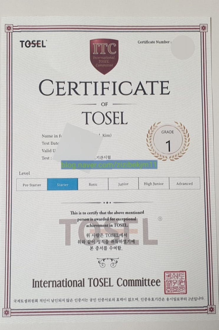 토셀tosel 시험준비and결과 토셀이란 7세 겨울 토셀 스타터 네이버 블로그