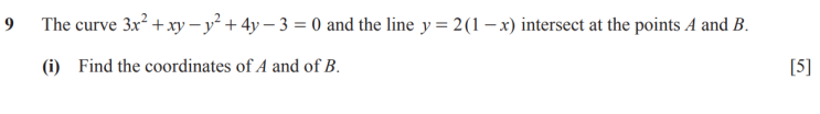 IGCSE Additional Math - points of intersection, equation of a line 기출 ...