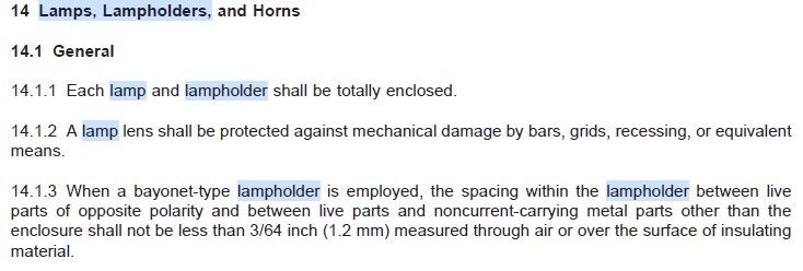 (UL 583) 지게차 규격내 조명 요구사항 Electric-Battery-Powered Industrial Trucks ...