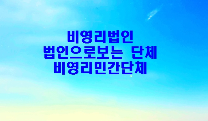 법인세법상 비영리법인 법인으로보는 단체 비영리민간단체지원법상 비영리민간단체에 대한 정의 네이버 블로그