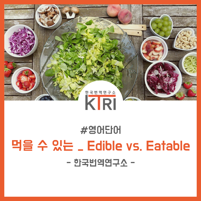 [영어단어] 먹을 수 있는 _ Edible vs. Eatable : 네이버 블로그