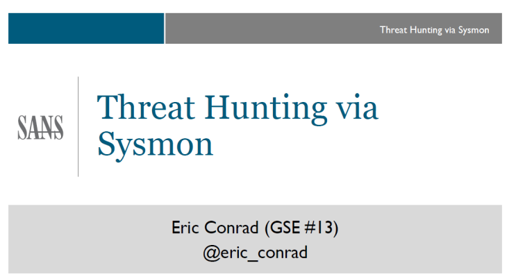 [PDF] Threat Hunting via Sysmon와 관련 학습 영상 : 네이버 블로그