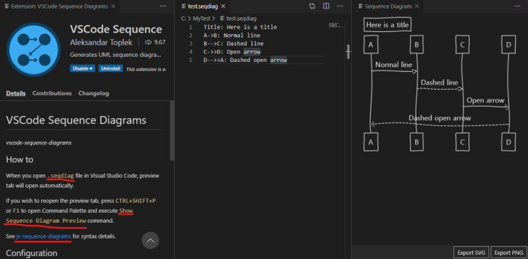 [VSCode] Sequence Diagrams - 시퀀스 다이어그램 그리기 : 네이버 블로그