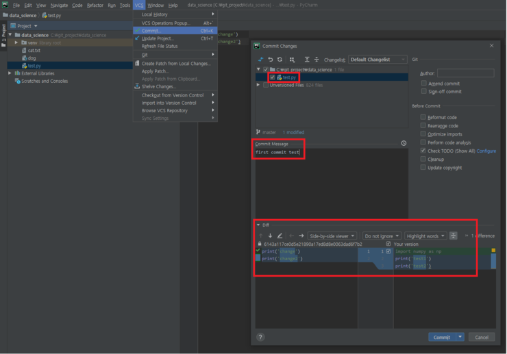 [python] GitHub 와 PyCharm 연동 (Commit & Push) : 네이버 블로그