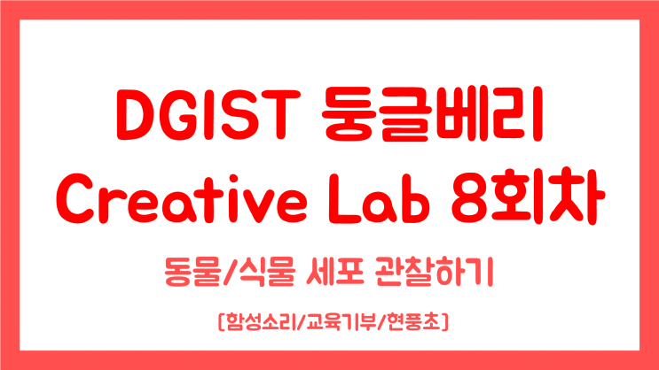 [함성소리/교육기부/현풍초] DGIST 둥글베리_8회차 : 동물/식물 세포 관찰하기, 수고했어 얘들아! : 네이버 블로그