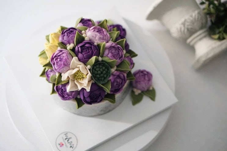 [안양앙금플라워 떡케이크 수빈꽃떡]승진축하케이크 1호 흑임자설기 : 네이버 블로그