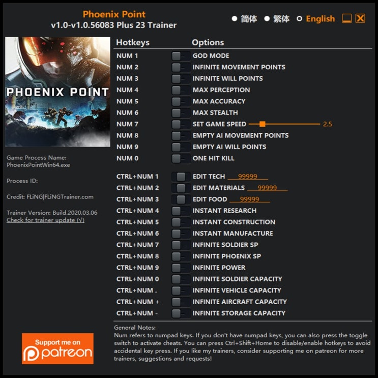 200307-피닉스 포인트 트레이너 (Phoenix Point Trainer v1.0-v1.0.56083 +23)3DM ...