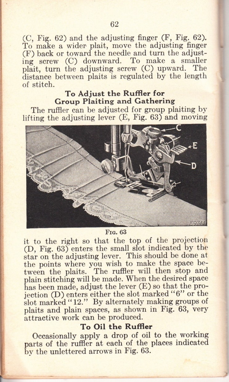 Singer 15 k 설명서 62 p. 러플러 어태치먼트 : 네이버 블로그