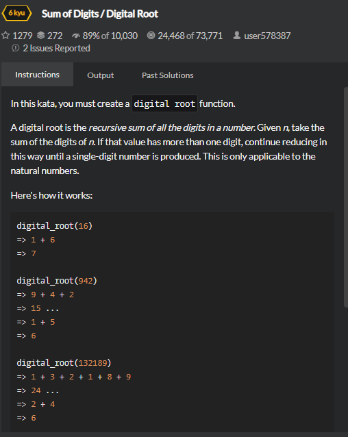 [CodeWars] Sum of Digits / Digital Root : 네이버 블로그