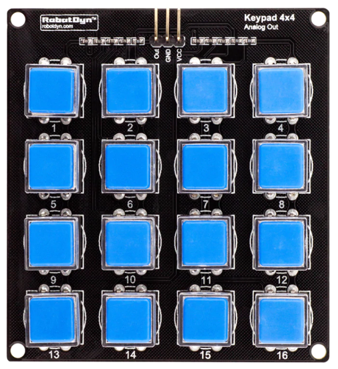 아날로그 출력 4x4 키패드 모듈 (Button Keypad module 4x4. One analog out. Simple ...