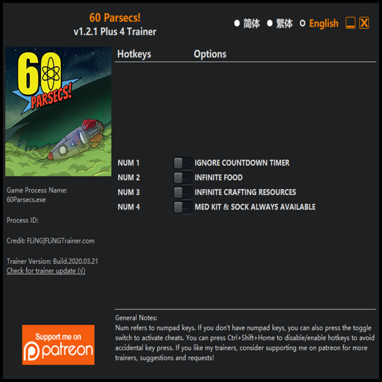 200322-60 파섹 트레이너 (60 Parsecs Trainer v1.2.1 +4)3DM : 네이버 블로그