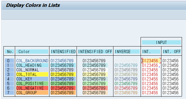 SAP Color Table : 네이버 블로그