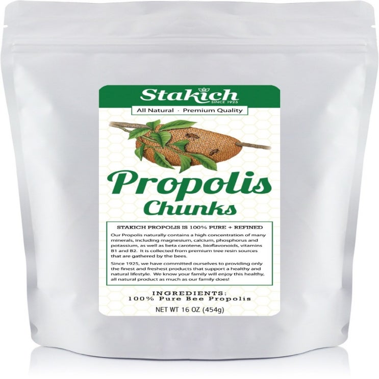 Stakich Bee Propolis Chunks 1 Pound 454g 비염에좋은약 비염에좋은영양제 프로폴리스6000 면역력 ...