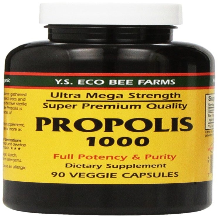 YS Eco Bee Farms Y.S. Propolis 1000 90 Veggie Caps 2 Pack 비염에좋은약 비염에좋은 ...