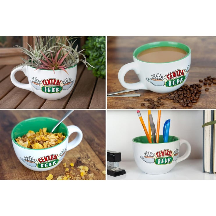 [미국직구판매] 미드 프렌즈 센트럴 퍼크 세라믹 720ml 화이트 머그컵 l Friends Central Perk Ceramic ...