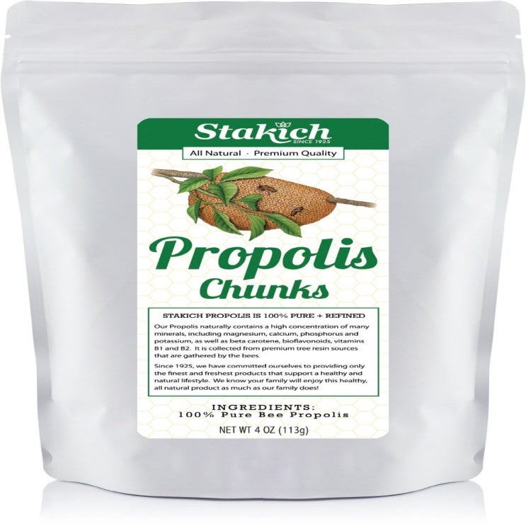 Stakich Bee Propolis Chunks 4 Ounce 113g 비염에좋은약 비염에좋은영양제 프로폴리스6000 면역력 ...