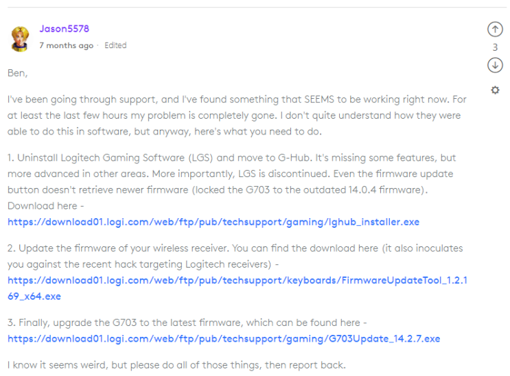 Logitech G703 Mouse Wheel Issue(로지텍 G703 휠 스크롤 튕김 문제) : 네이버 블로그