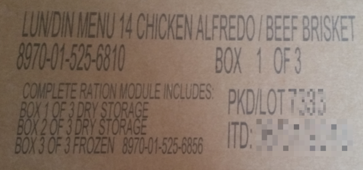 Unitized Group Ration(UGR)-A LUN,DIN MENU14 BOX 1 OF 3 : 네이버 블로그