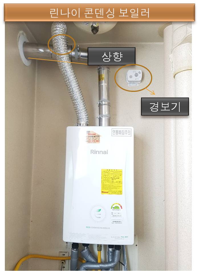 린나이 콘덴싱 보일러 RC600-22KF 검암 풍림아이원 2차 설치/대성 보일러 교체/보일러 흡기통 위치/연통 각도/배관 수정/경보기/검암 린나이대리점 : 네이버 블로그