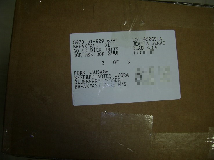 Unitized Group Ration(UGR)-H&S BREAKFAST MENU1 BOX 3 OF 3 : 네이버 블로그