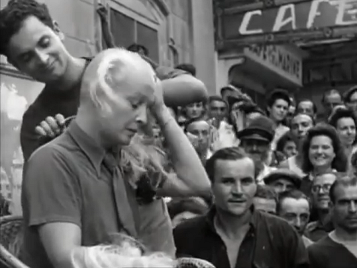 나치 독일군에 동조 협력한 프랑스 여성들 삭발 조리돌림 - French female Nazi collaborators with ...