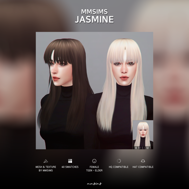 심즈4 CC 여심헤어 // MMSIMS Hair Jasmine : 네이버 블로그