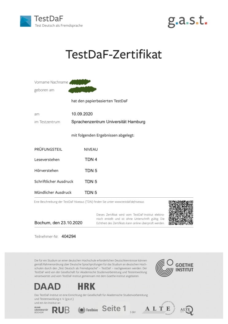 TestDaF 단상 4/5/5/5 : 네이버 블로그
