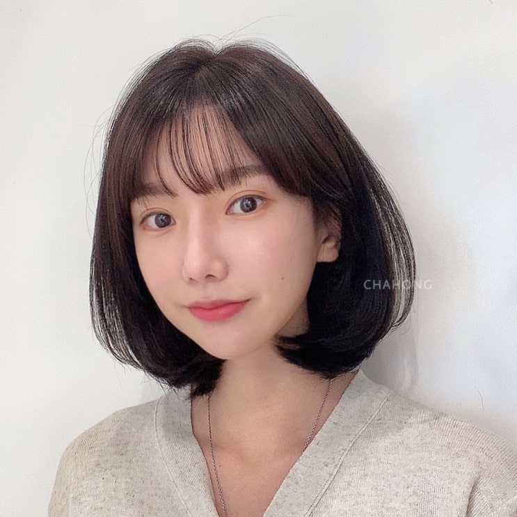 많이 찾아주시는 단발레이어드컷 윈드펌 스타일이예요💞 차홍룸 신촌점 윤서희 네이버 블로그