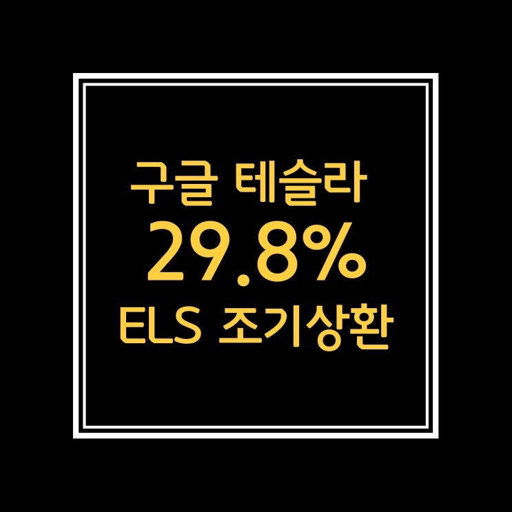 구글 테슬라 29.8% ELS 조기상환 : 네이버 블로그