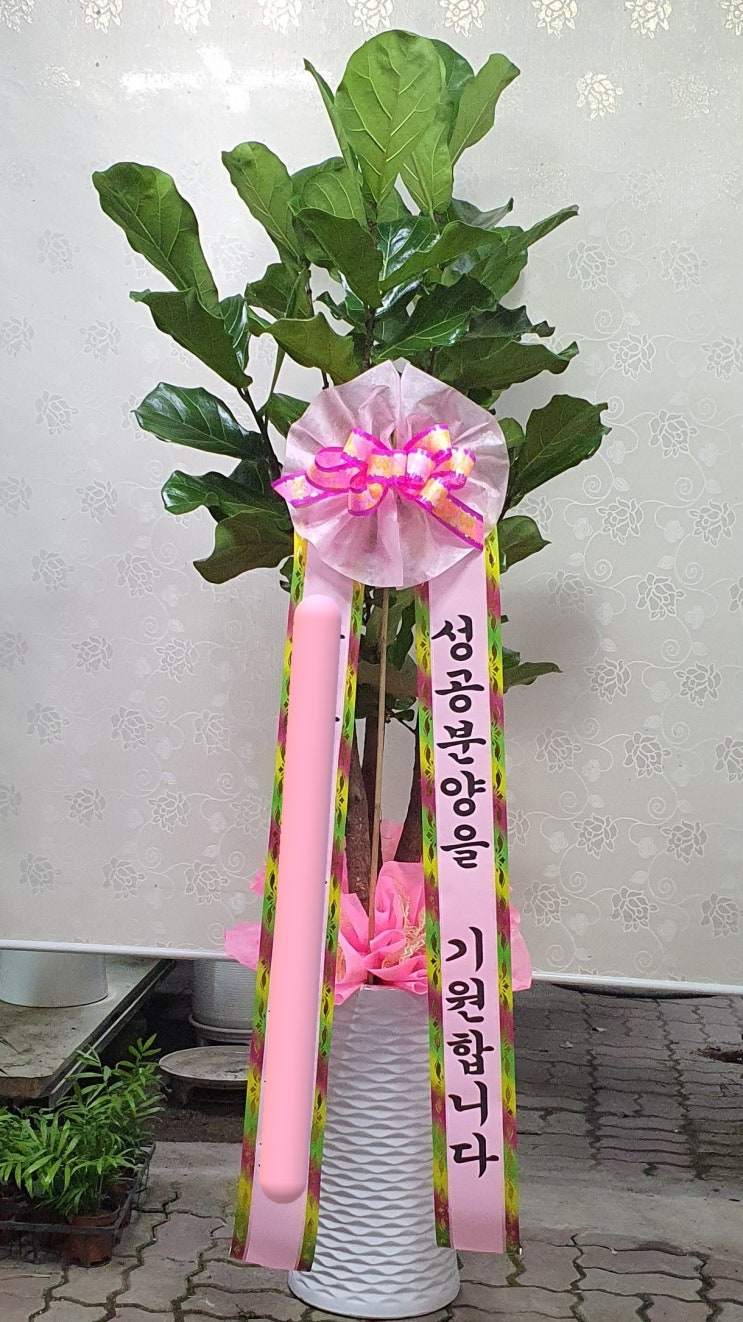 당진꽃집 당진화분 동부센트레빌 르네블루 모델하우스 개관식에 대형 화분 배달 모델하우스 오픈식 3단 축하 화환도 직접 제작