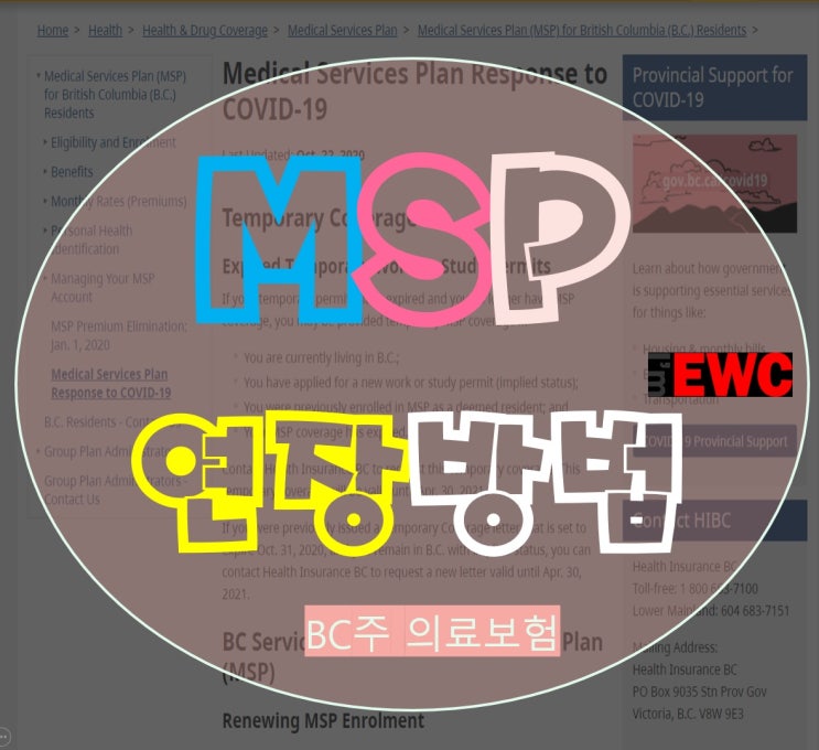 ② [MSP] Medical Service Program 연장하는 방법 / MSP 온라인 연장 방법 / 비자 만료 시 MSP ...