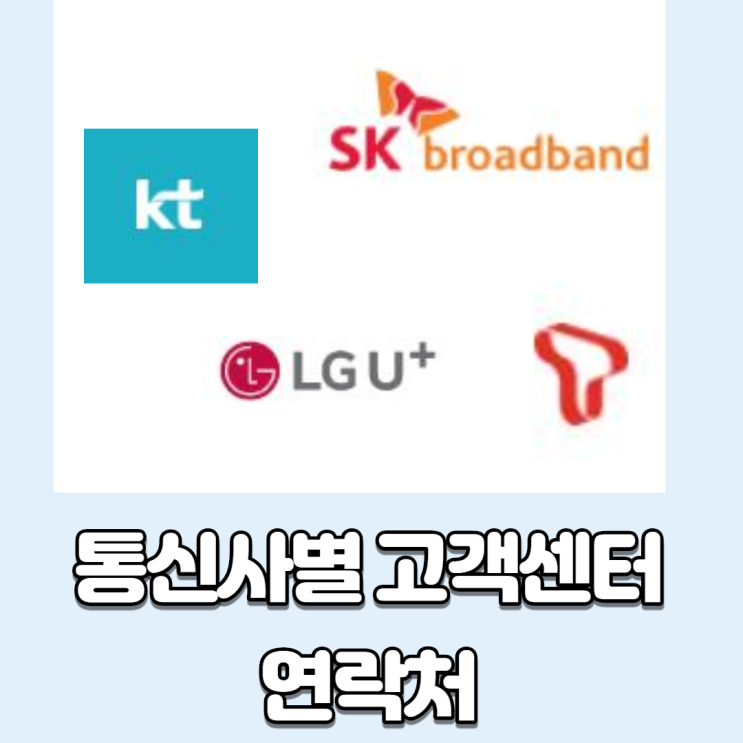 통신사별 고객센터 연락처(SKT,SKB,KT,LGU+) : 네이버 블로그
