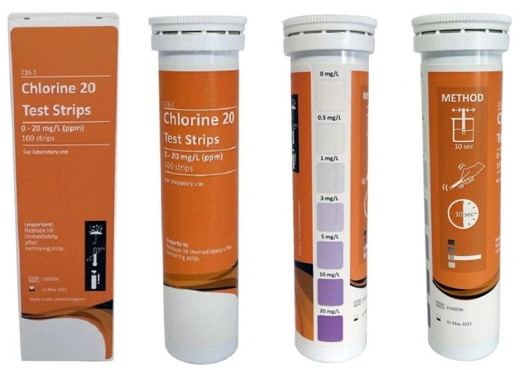 잔류 염소 테스트 페이퍼 측정지 스트립 Chlorine Indicator Test Paper Johnson J-QUANT ...
