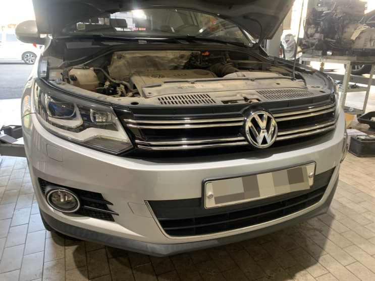 인천 송도 수입차정비 폭스바겐 티구안 20 Tdi 엔진경고등 출력부족 라이트 경고등 스로틀밸브흡기크리닝타이밍벨트