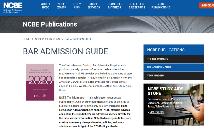 [미국 변호사 되기] 각 Jurisdiction별 바시험 자격 확인하기 - LLM 졸업자를 위한 NCBE Guide 활용 예시 ...