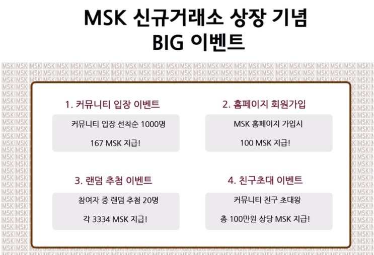 MSK 신규거래소 상장 에어드랍 : 네이버 블로그