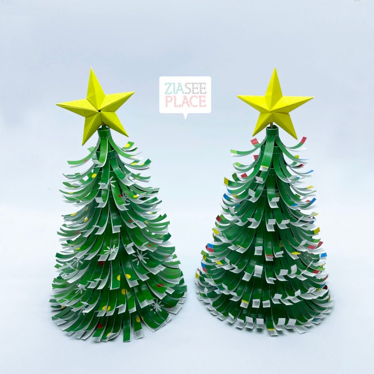 종이로 크리스마스 미니 트리 만들기 도안 : 네이버 블로그