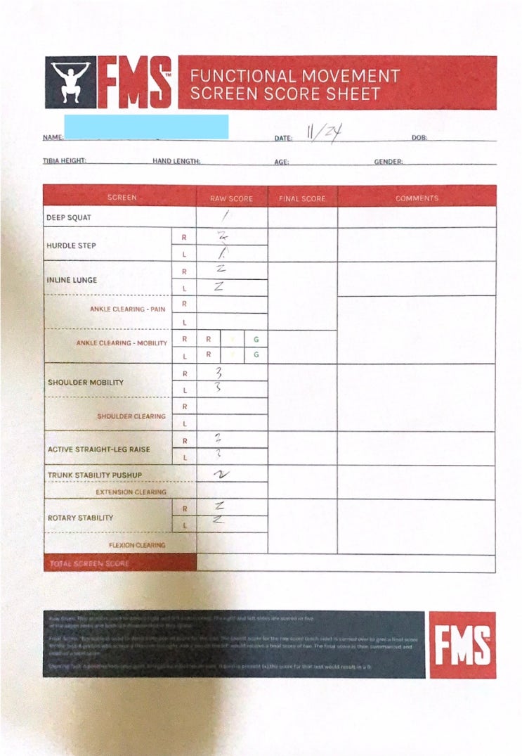 FMS 테스트를 이용한 상담 방법 - 실제 사례1 : 네이버 블로그