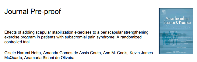 Effects of adding scapular stabilization exercises to a periscapular ...