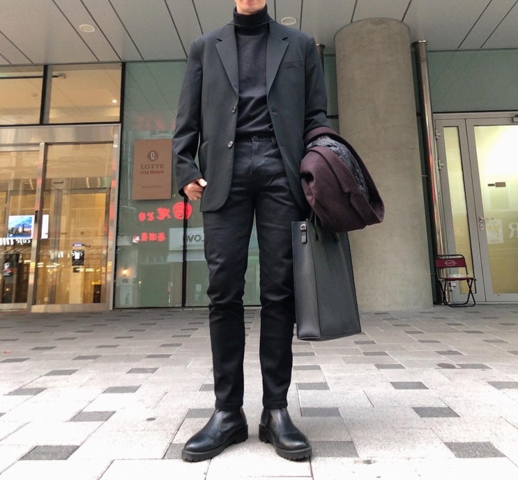 패션 남자 블랙진 코디 추천 플랙진 커츠 B14 블랙 로우 생지 청바지 내돈내산 리뷰 네이버 블로그