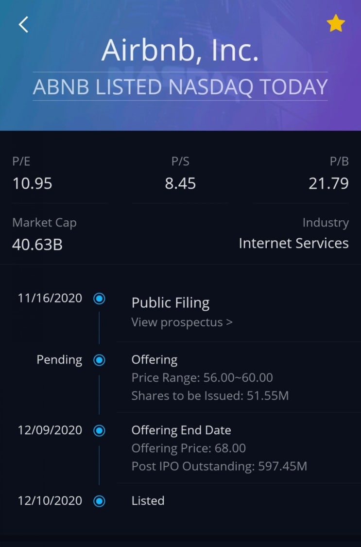뉴스-IPO, Airbnb, 470 억 달러의 가치, 12월 10일(목) 상장 : 네이버 블로그