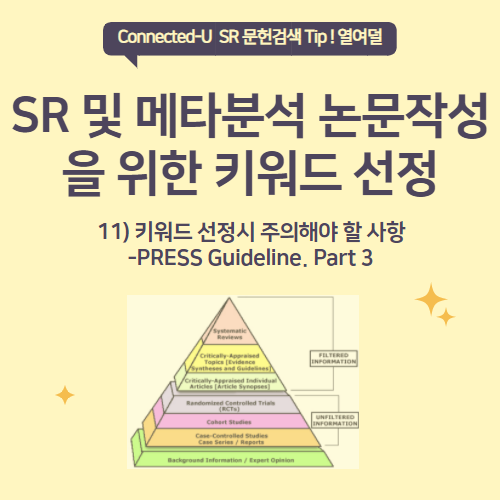 체계적문헌고찰 문헌검색을 위한 키워드 선정 11 키워드 선정 시 주의해야 할 사항 Press Guideline Part 3