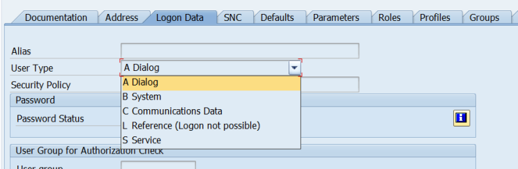 SAP User Type : 네이버 블로그