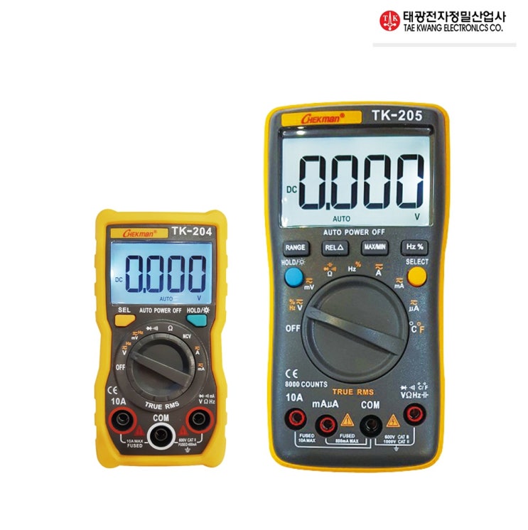 NCV기능탑제-태광 소형경량 디지털 멀티 미터 TK-204 /TK-205 멀티 테스트기 TK204/TK205(온도측정 ...