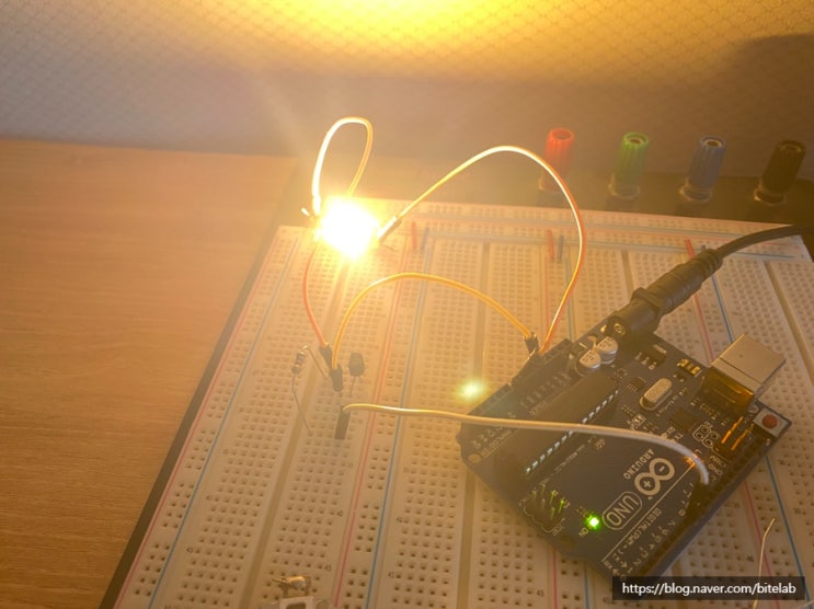 Bitelab 아두이노 Bc547 트랜지스터를 이용하여 12v 전압 컨트롤하기 10w Led 켜기 네이버 블로그