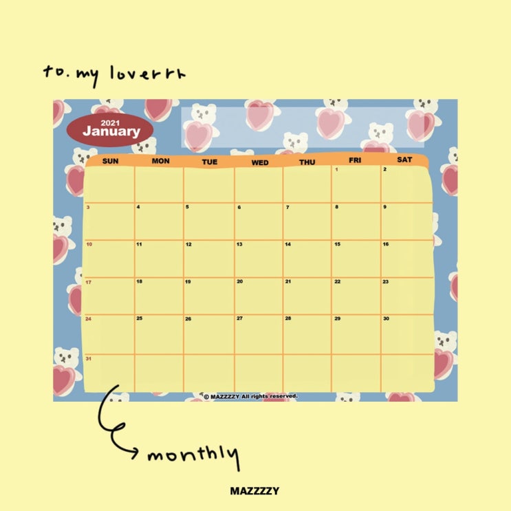 마찌(MAZZZZY) 2021년 1월 먼슬리 공유 : 네이버 블로그
