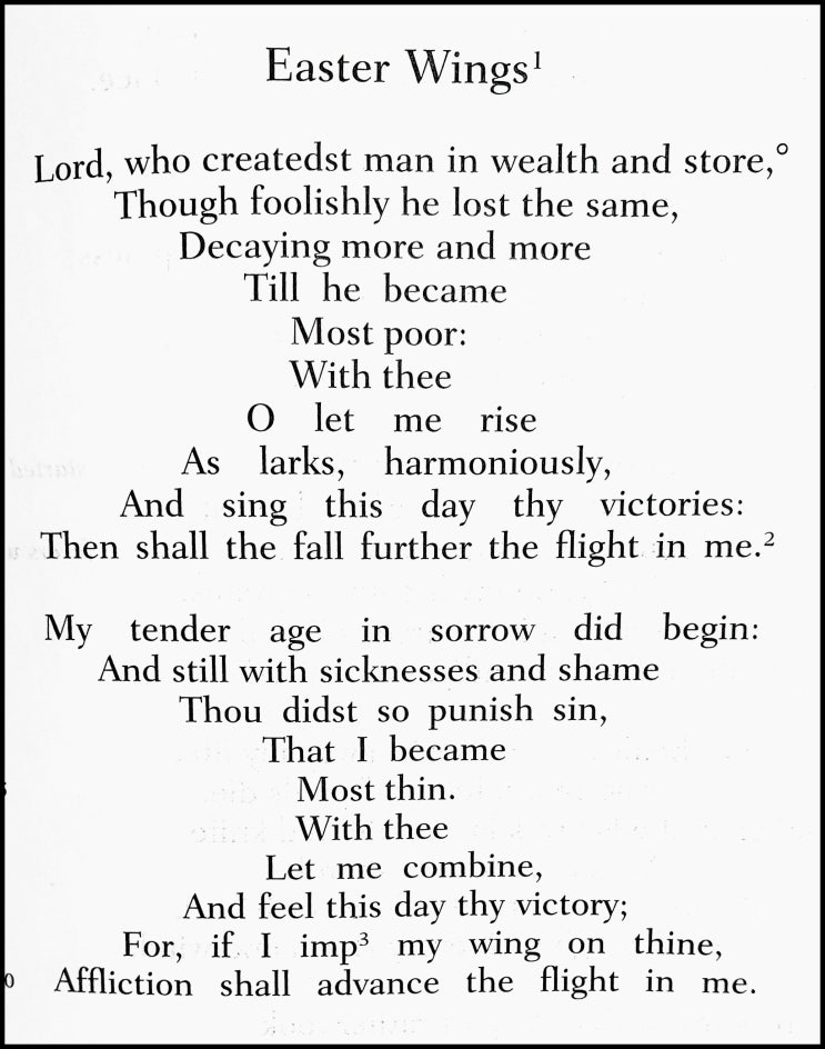 *47. George Herbert, “Easter Wings”(부활절의 날개) 자세히 읽기 : 네이버 블로그