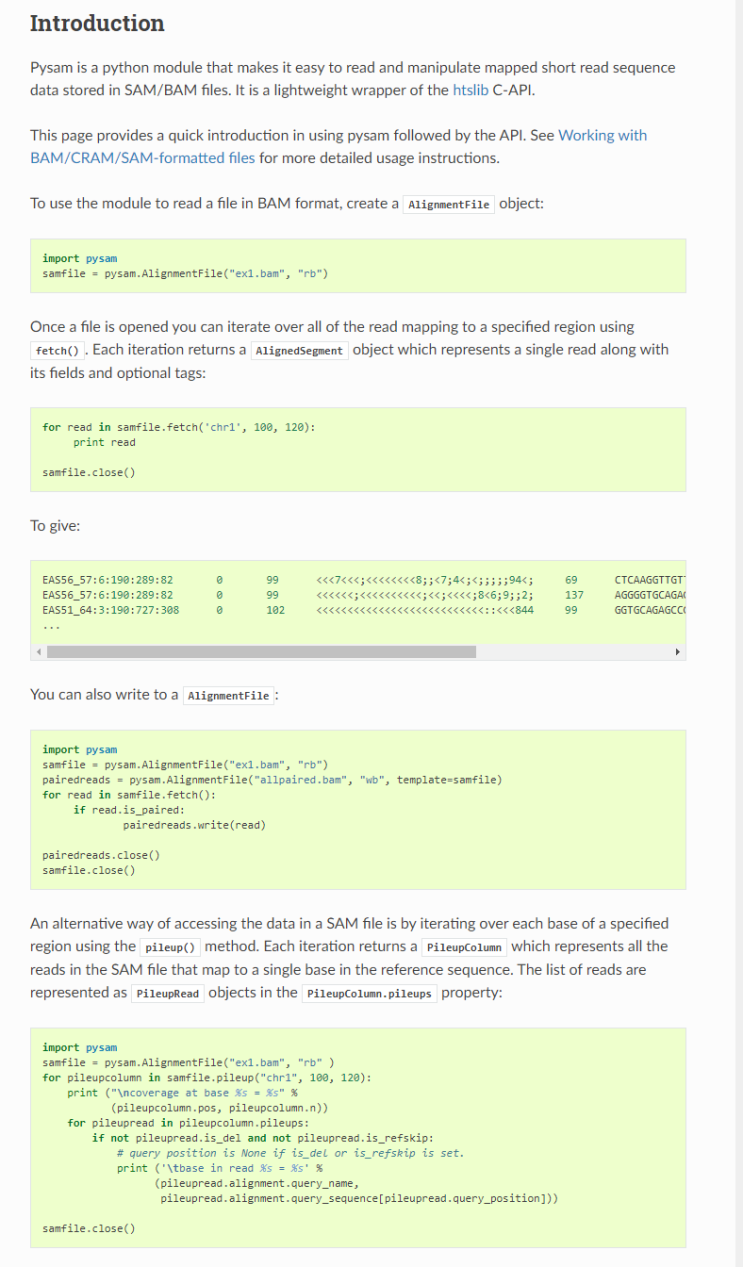 [pysam] 아무도 가르쳐 주지 않아 직접 쓰는 초보 pysam tutorial : 네이버 블로그