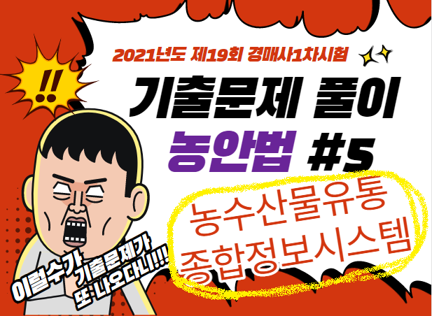 제19회 경매사시험 기출문제풀이농안법 5농수산물유통 종합정보시스템 네이버 블로그